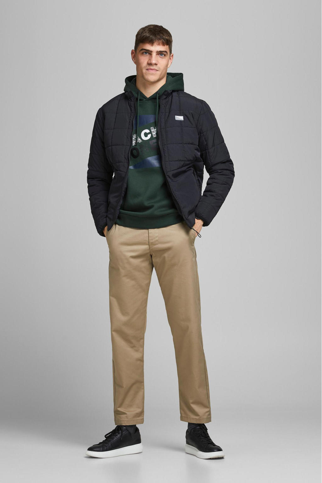 JACK & JONES CORE hoodie met logo donkergroen | wehkamp