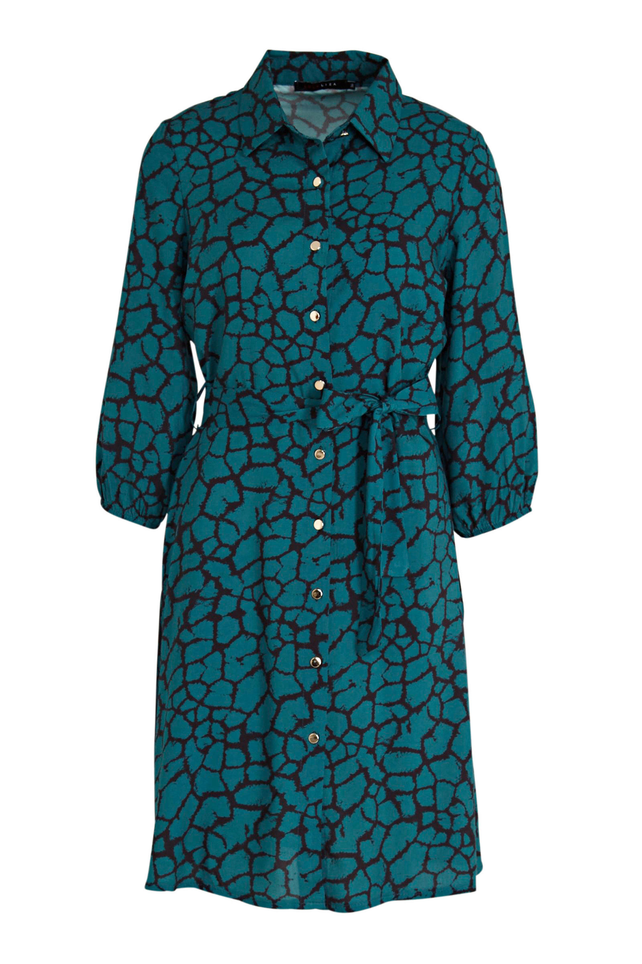 LOLALIZA blousejurk met dierenprint blauw | wehkamp