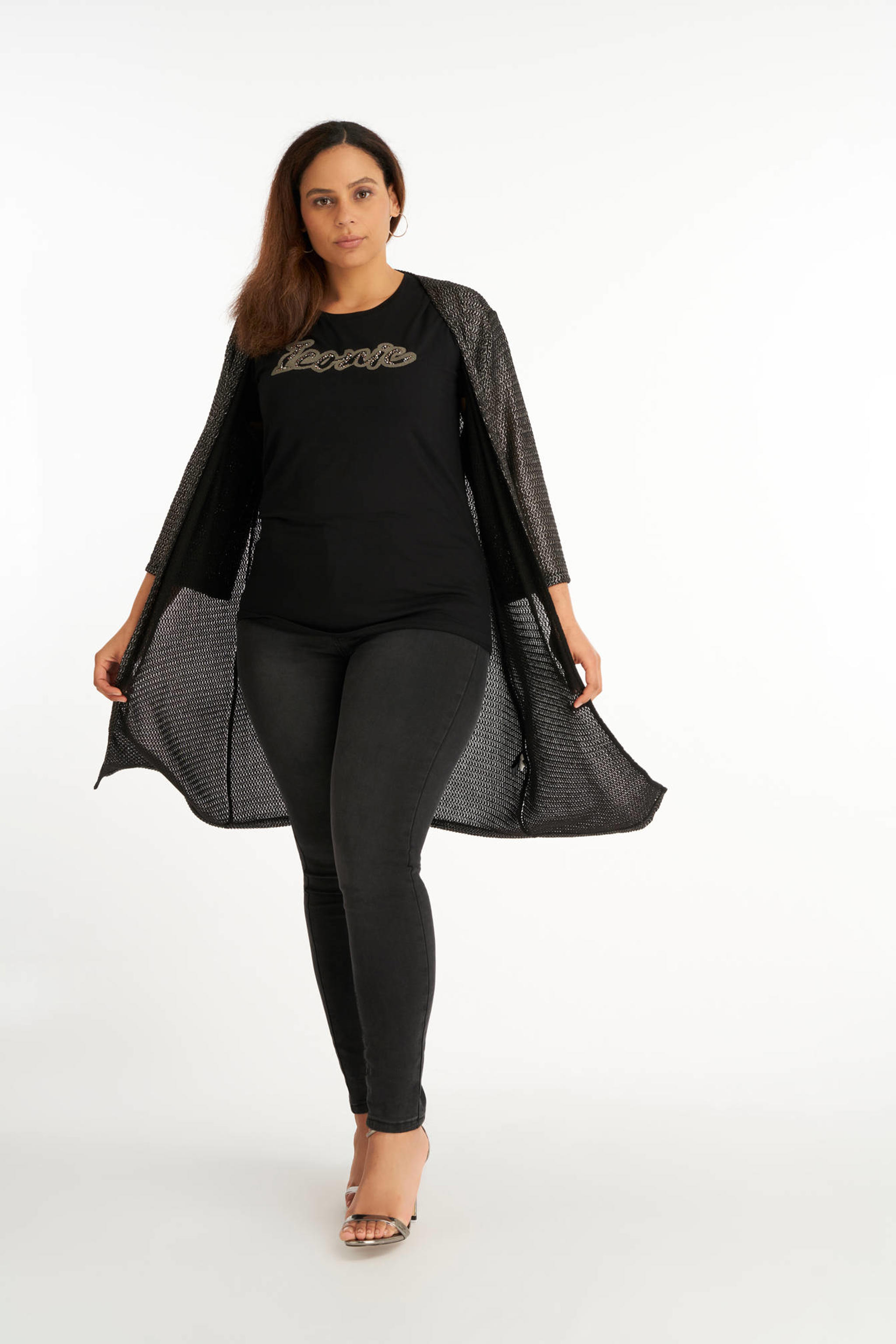 MS Mode gebreid coated vest zilver | wehkamp