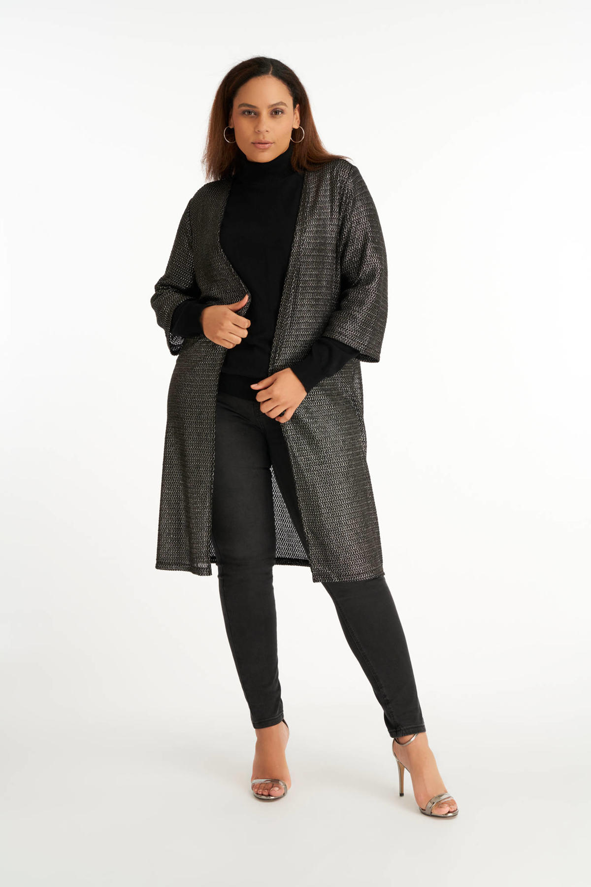 MS Mode gebreid coated vest zilver | wehkamp