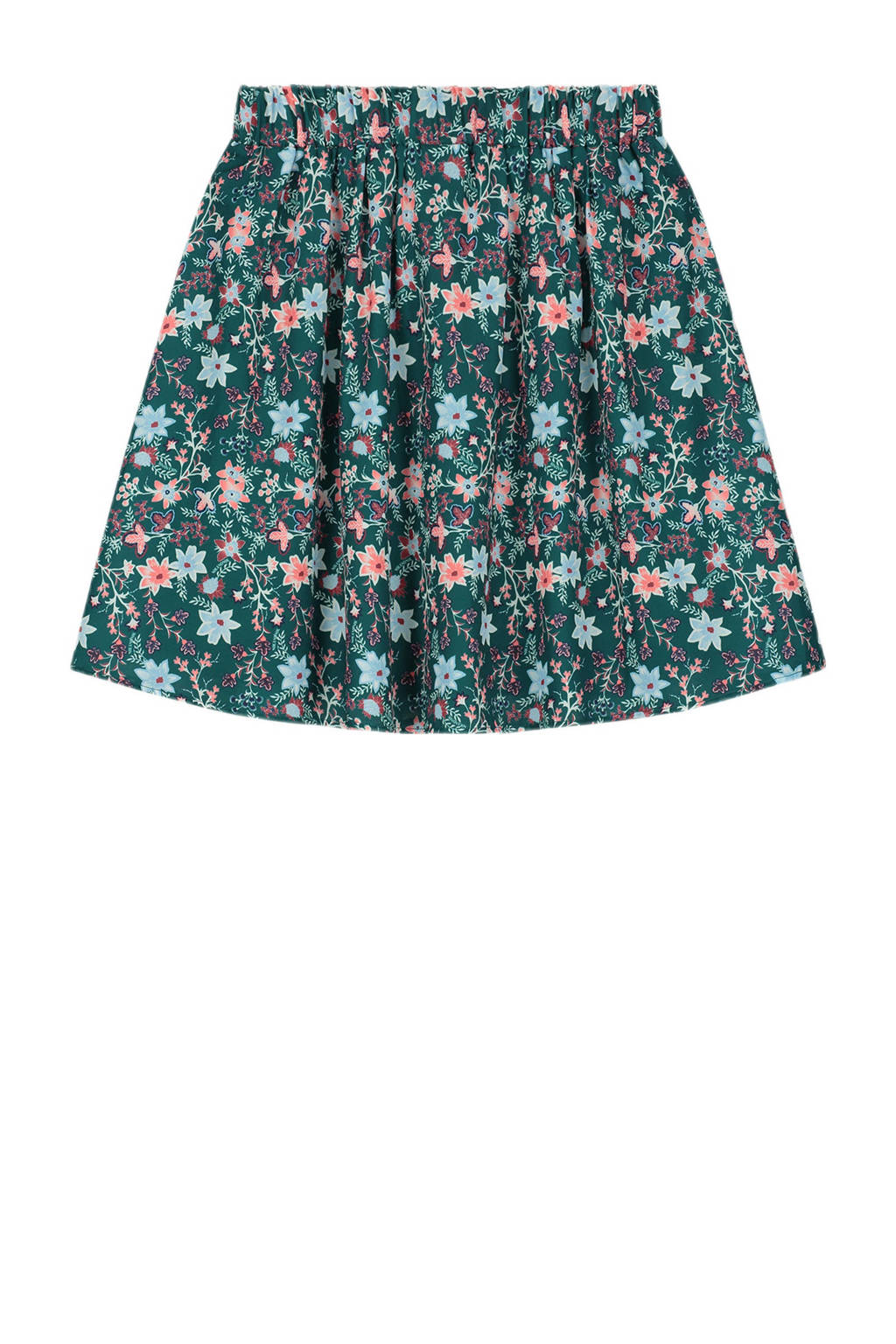 NIK&NIK gebloemde rok Tilda Cissy groen/roze | wehkamp