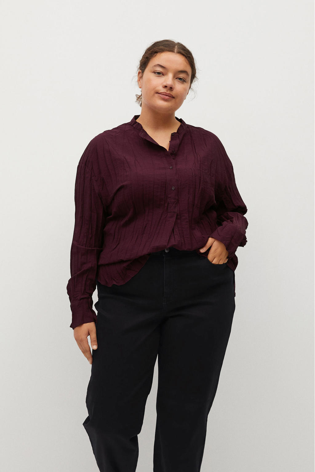 Mango Plus Size blouse donkerrood | wehkamp