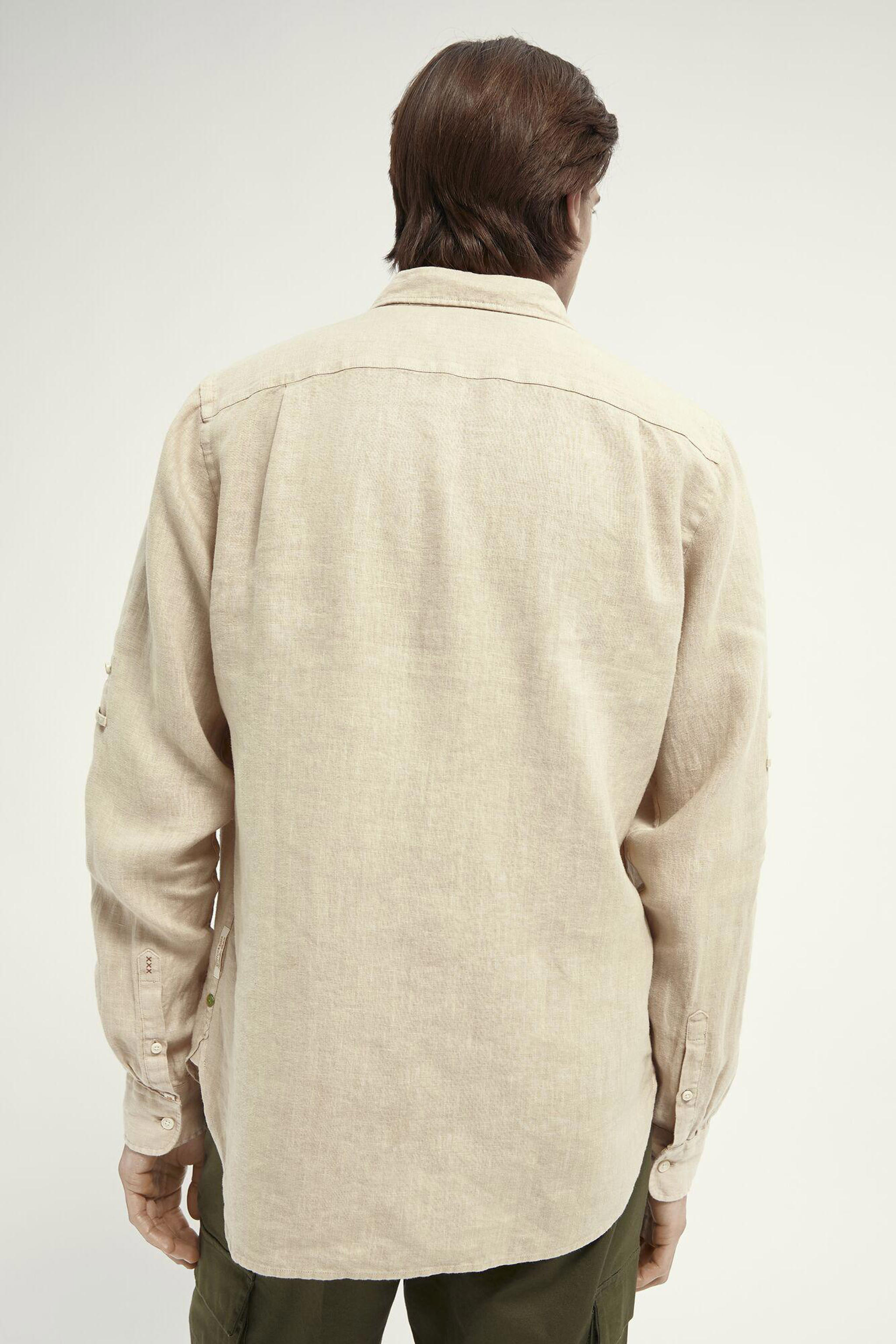 Scotch & Soda regular fit overhemd beige | wehkamp