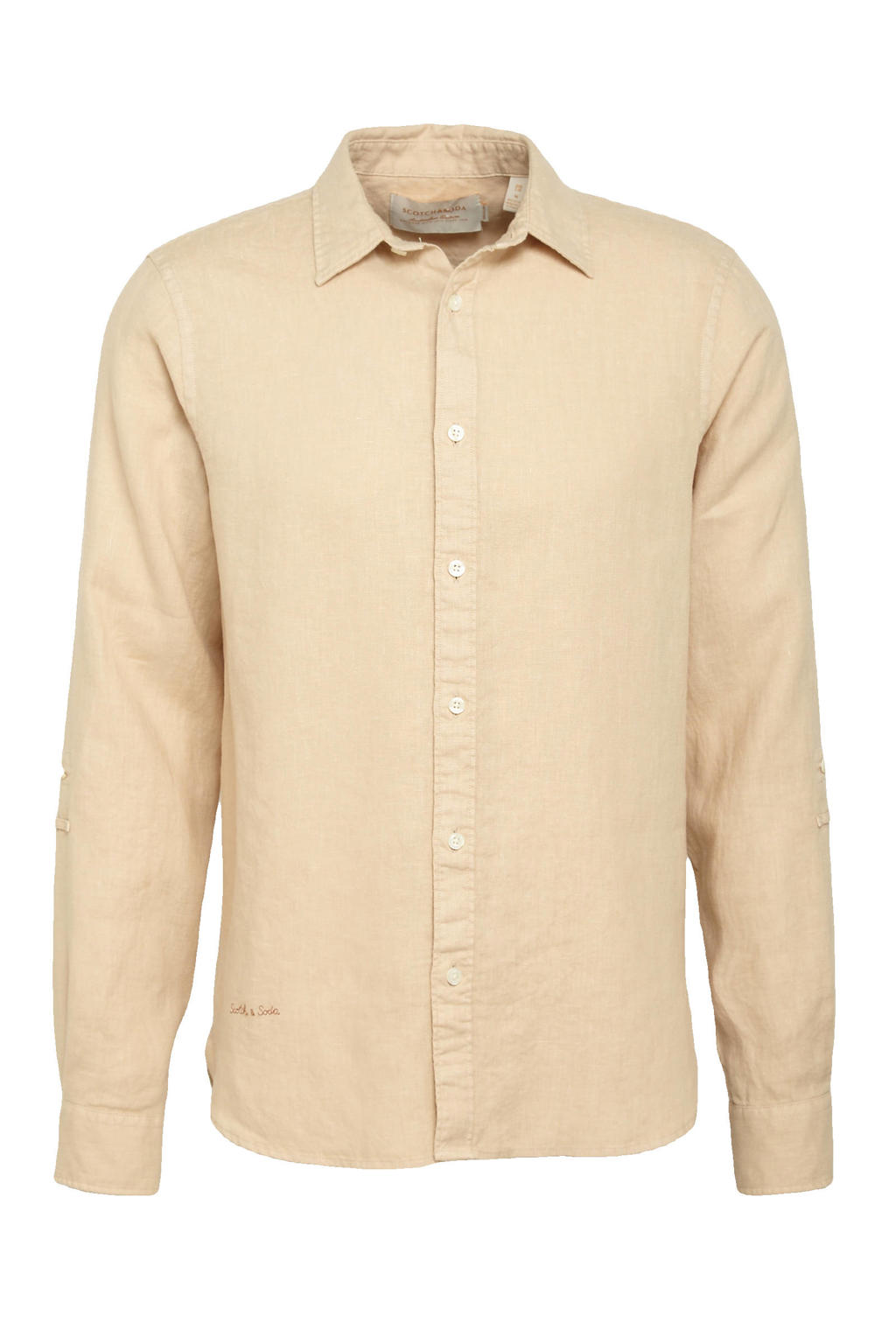 Scotch & Soda regular fit overhemd beige | wehkamp