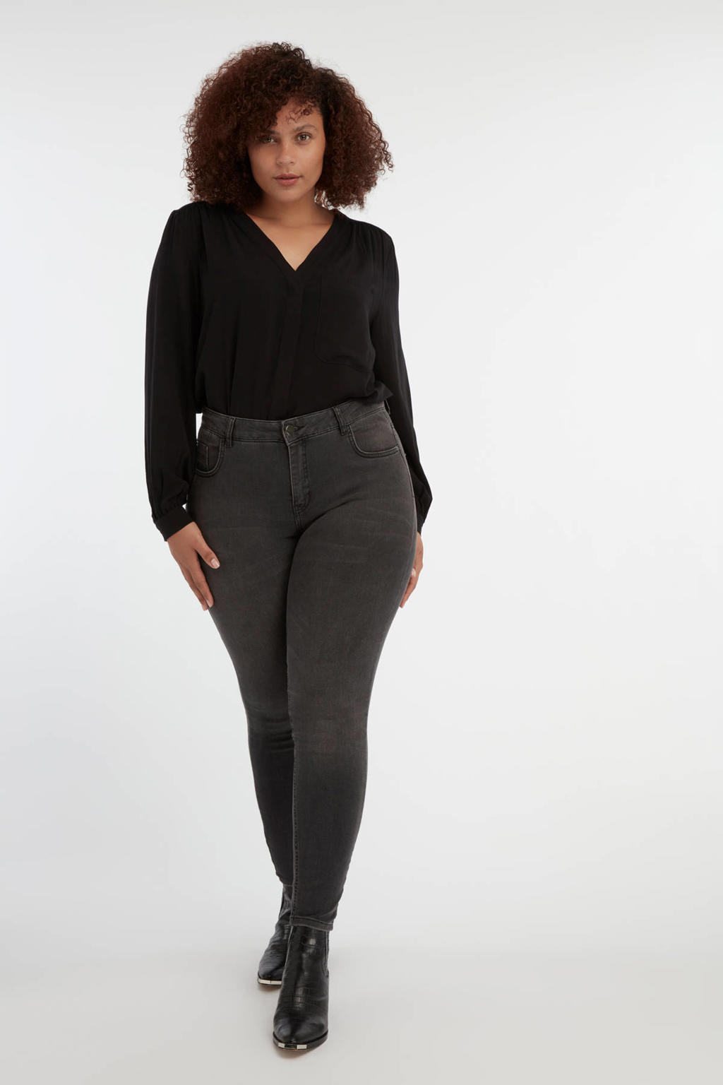 MS Mode skinny jeans antraciet | wehkamp