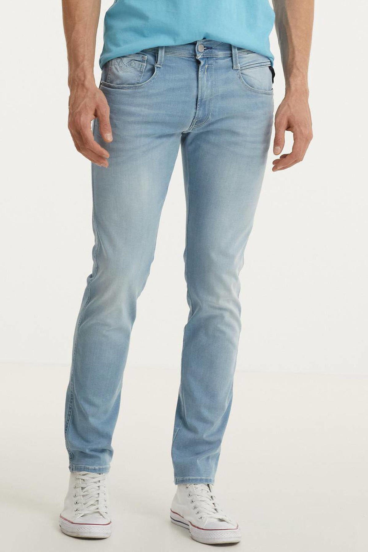 REPLAY slim fit jeans Anbass Hyperflex light blue | wehkamp