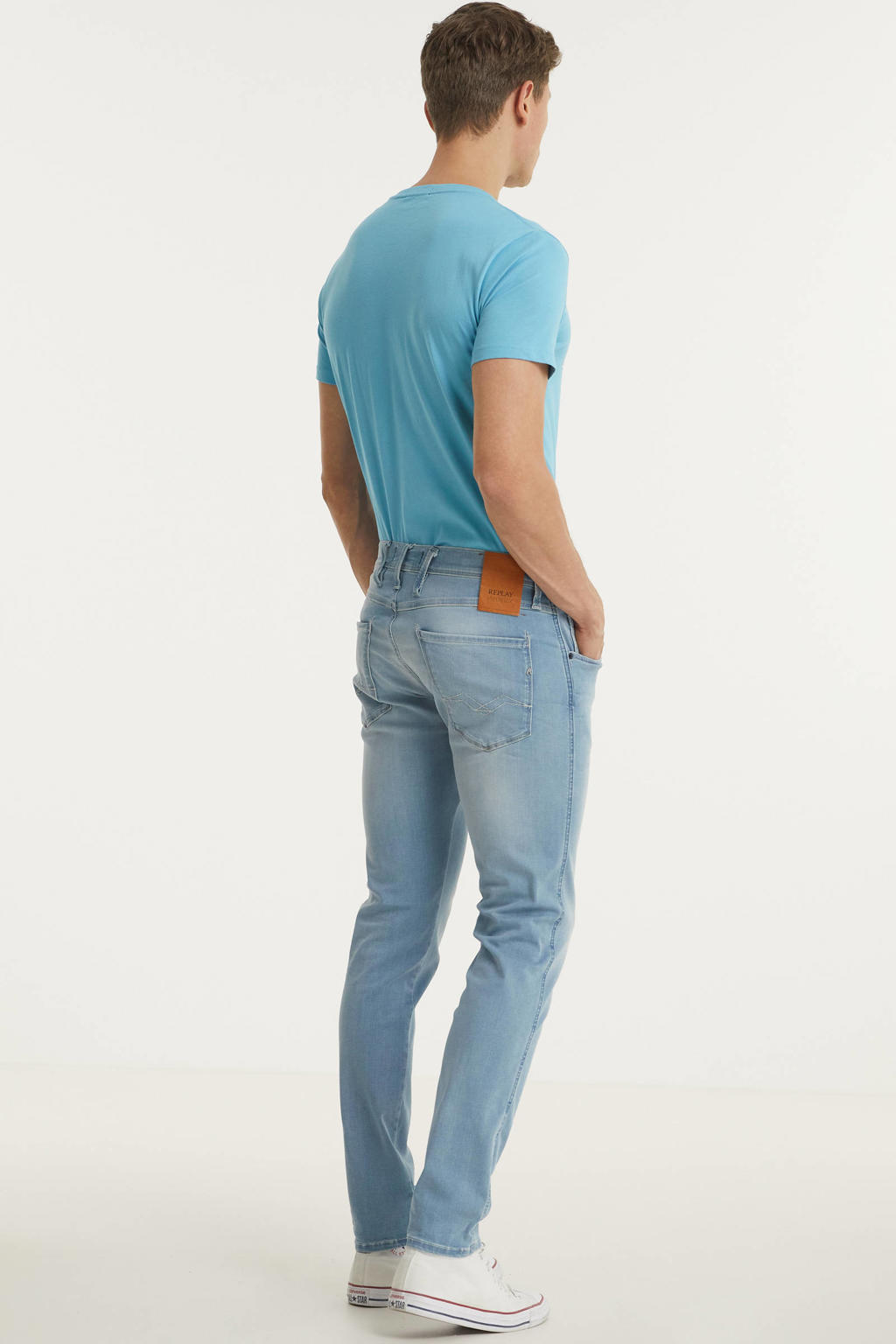 REPLAY slim fit jeans Anbass Hyperflex light blue | wehkamp