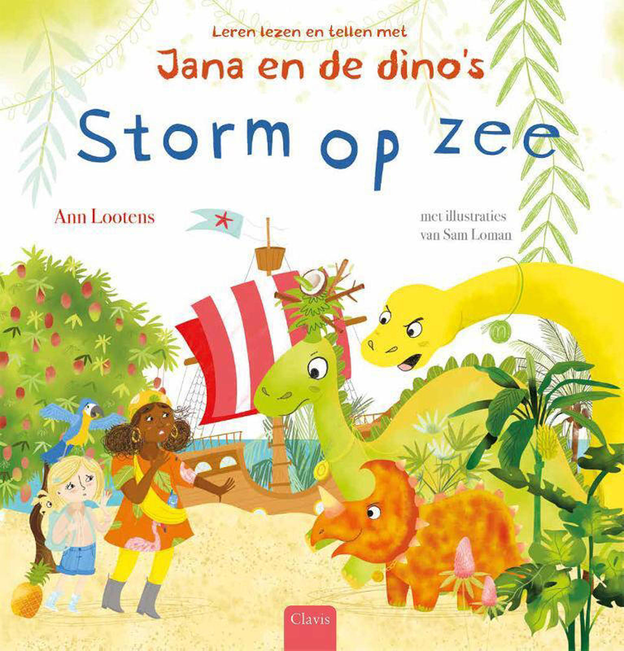 Ann Lootens Leren lezen en tellen met Jana en de dino's: Storm op zee ...
