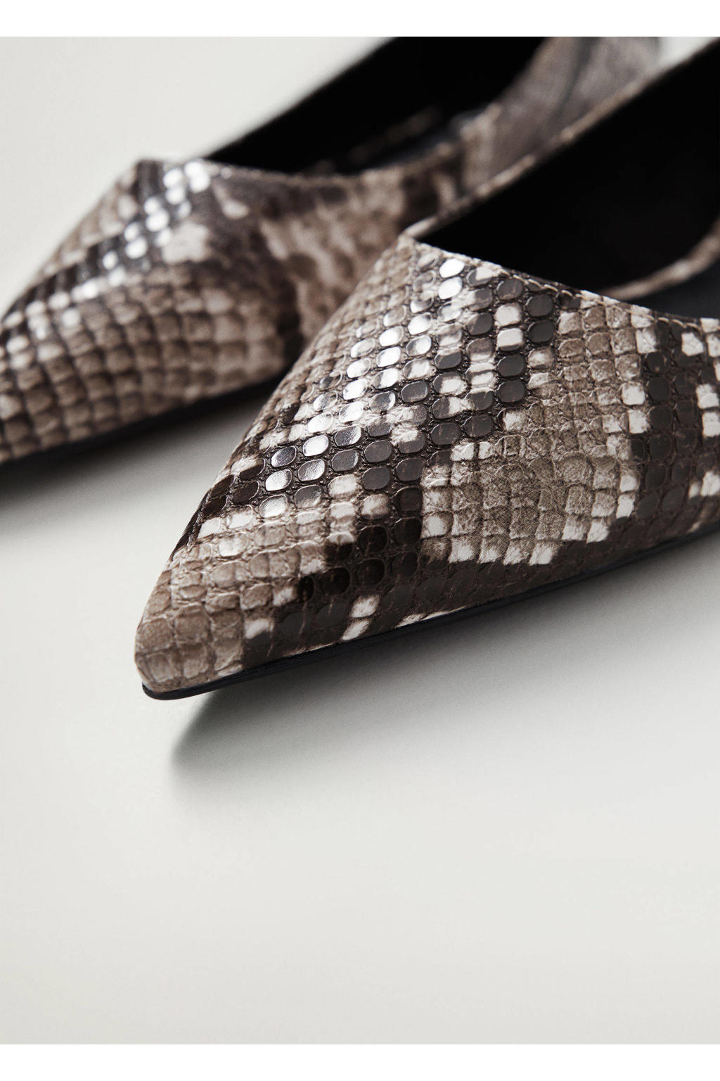 Mango ballerina's met slangenprint beige | wehkamp
