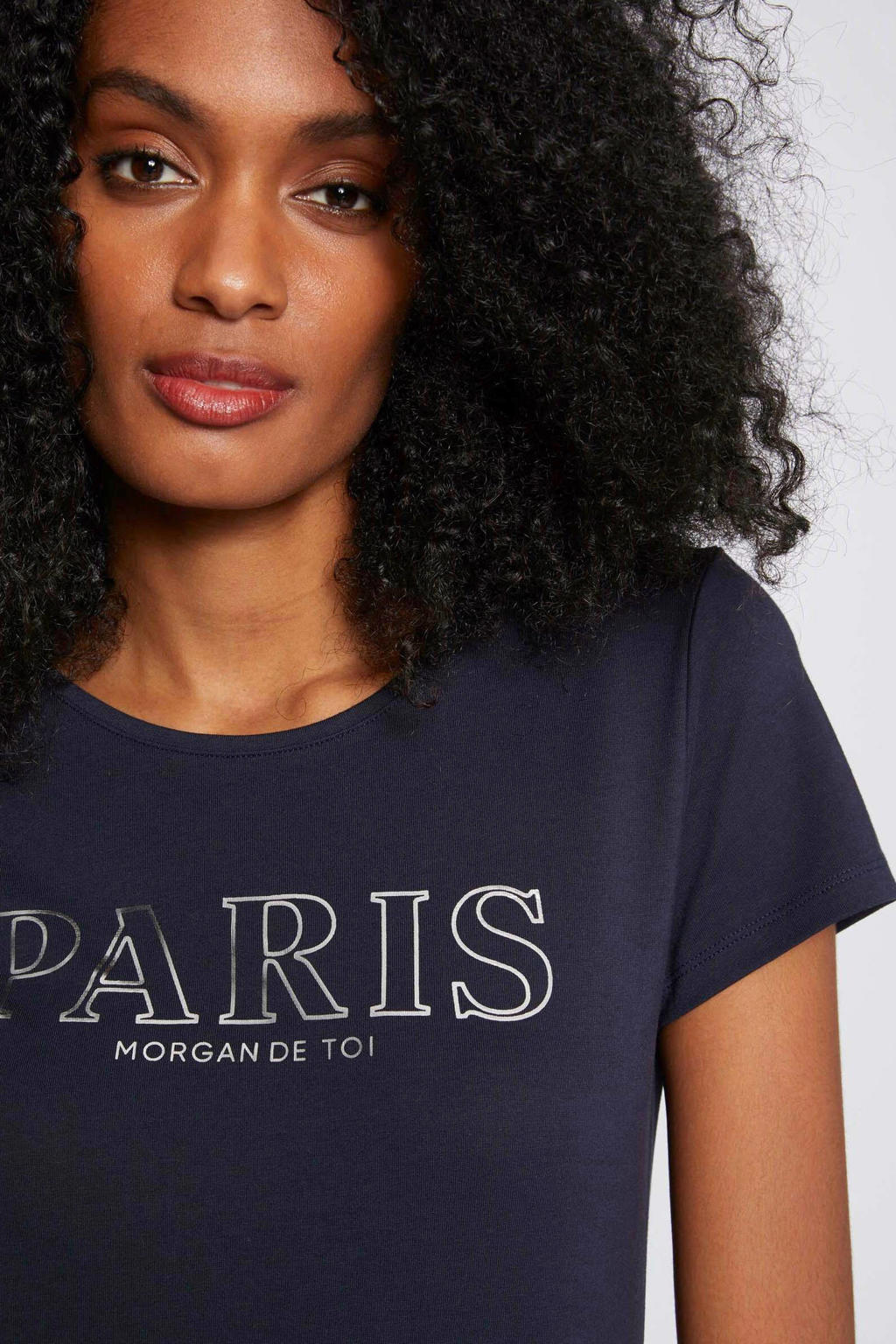 Morgan T-shirt met tekst marine | wehkamp