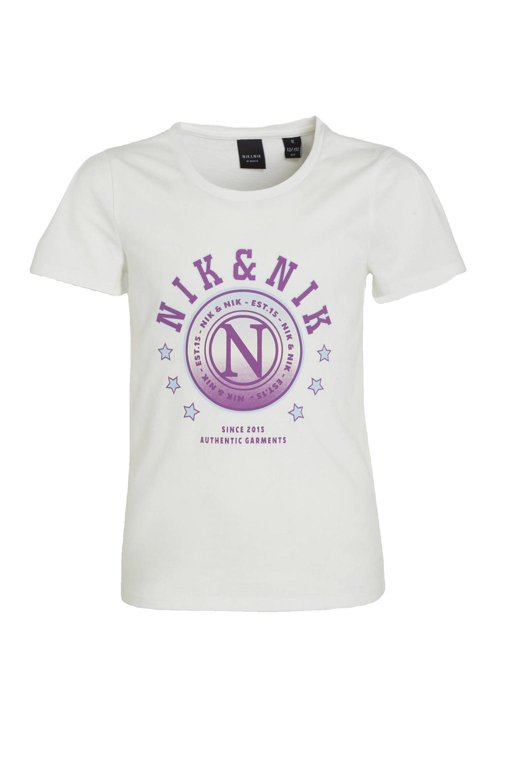 NIK&NIK T-shirt Galy met logo offwhite | wehkamp
