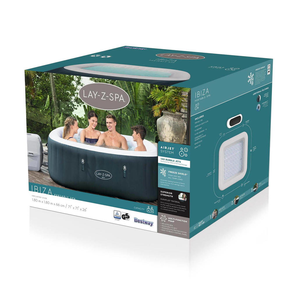 Lay-Z-Spa opblaasbare jacuzzi Ibiza (180x180 cm) | wehkamp