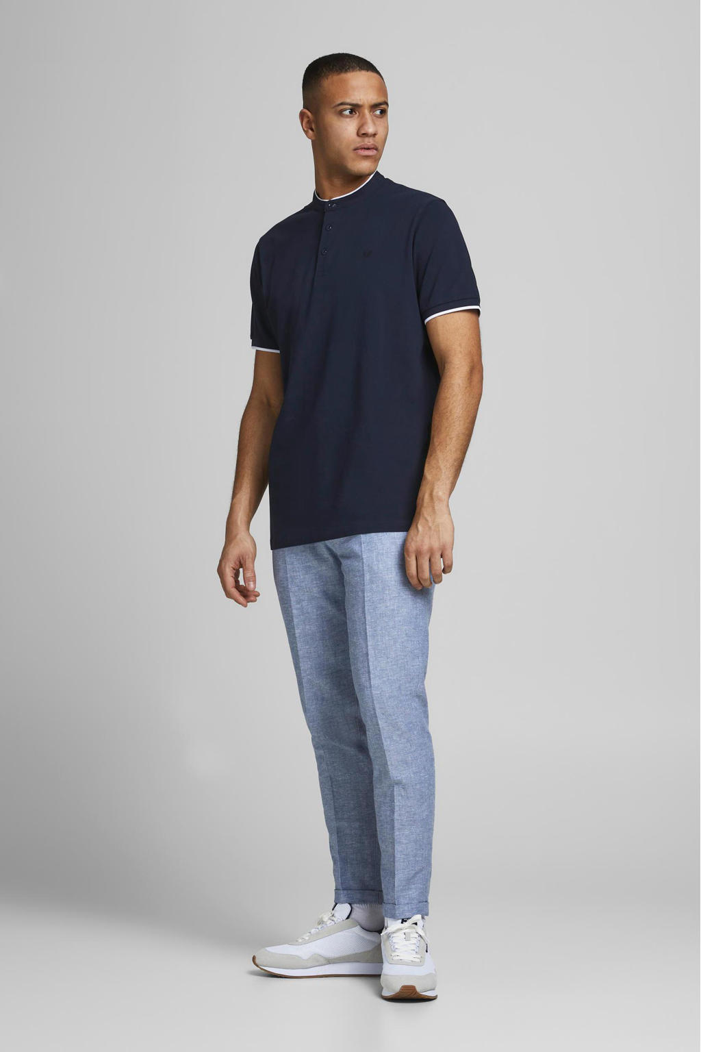JACK & JONES PREMIUM regular fit polo Blastretch met contrastbies ...