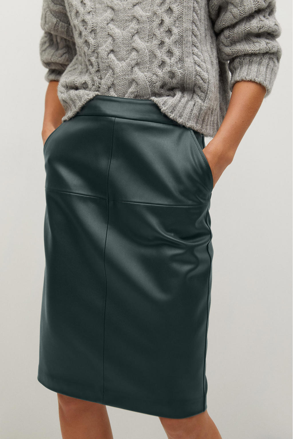 Mango rok donkergroen | wehkamp