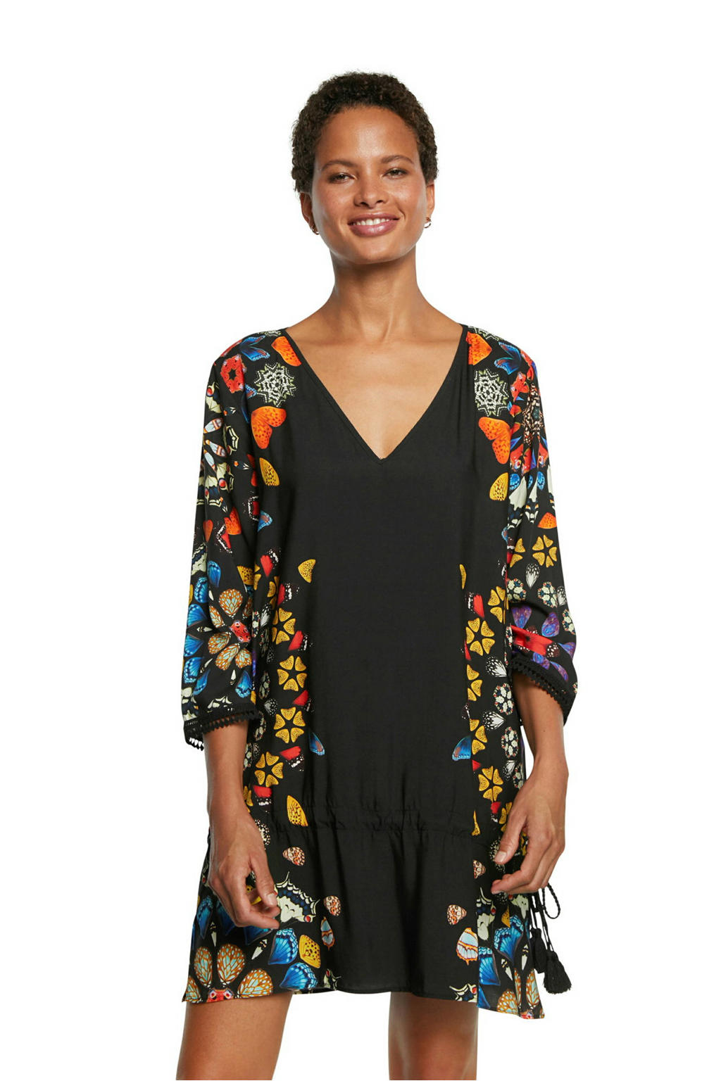 Desigual strandtuniek zwart/multi | wehkamp