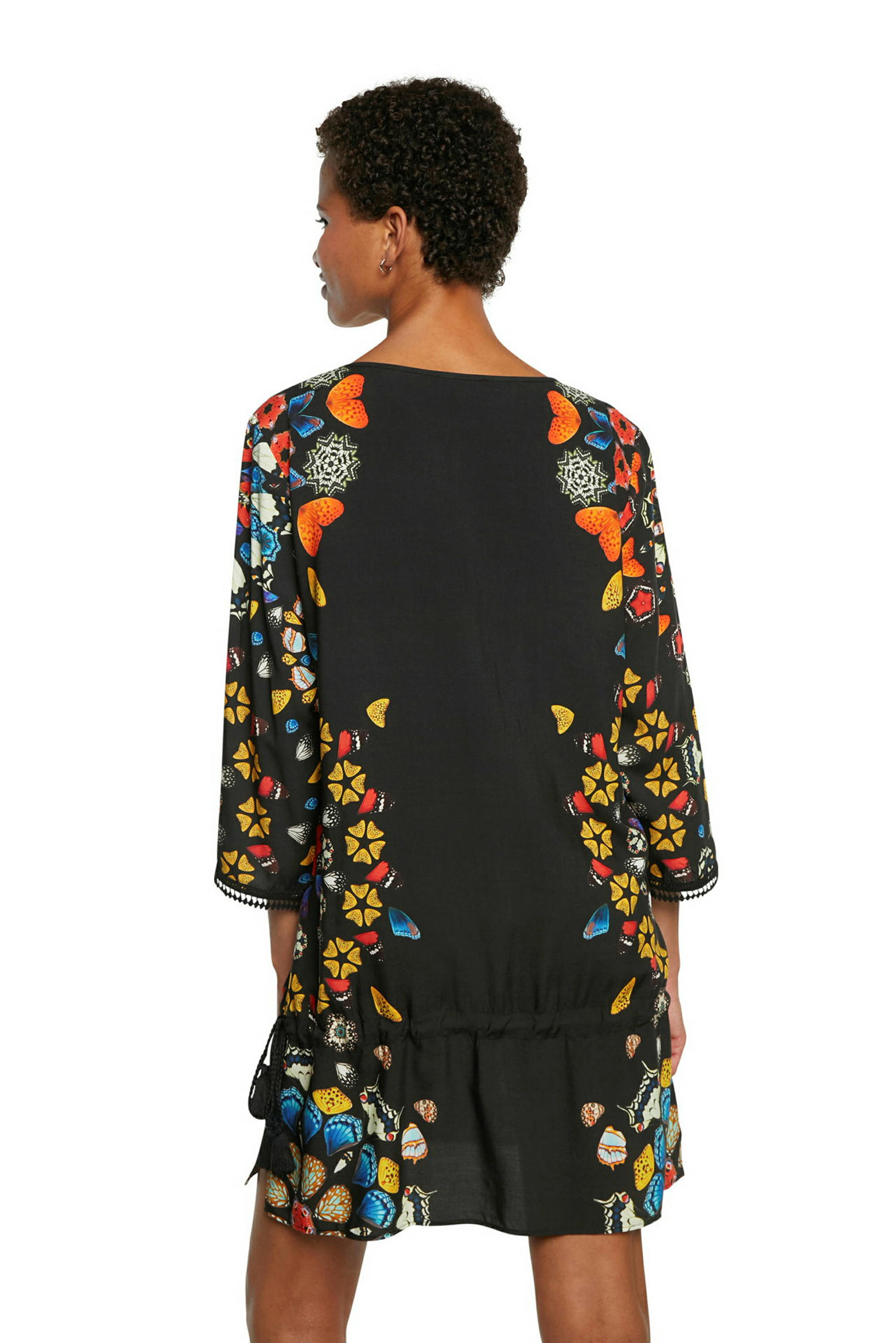 Desigual strandtuniek zwart/multi | wehkamp