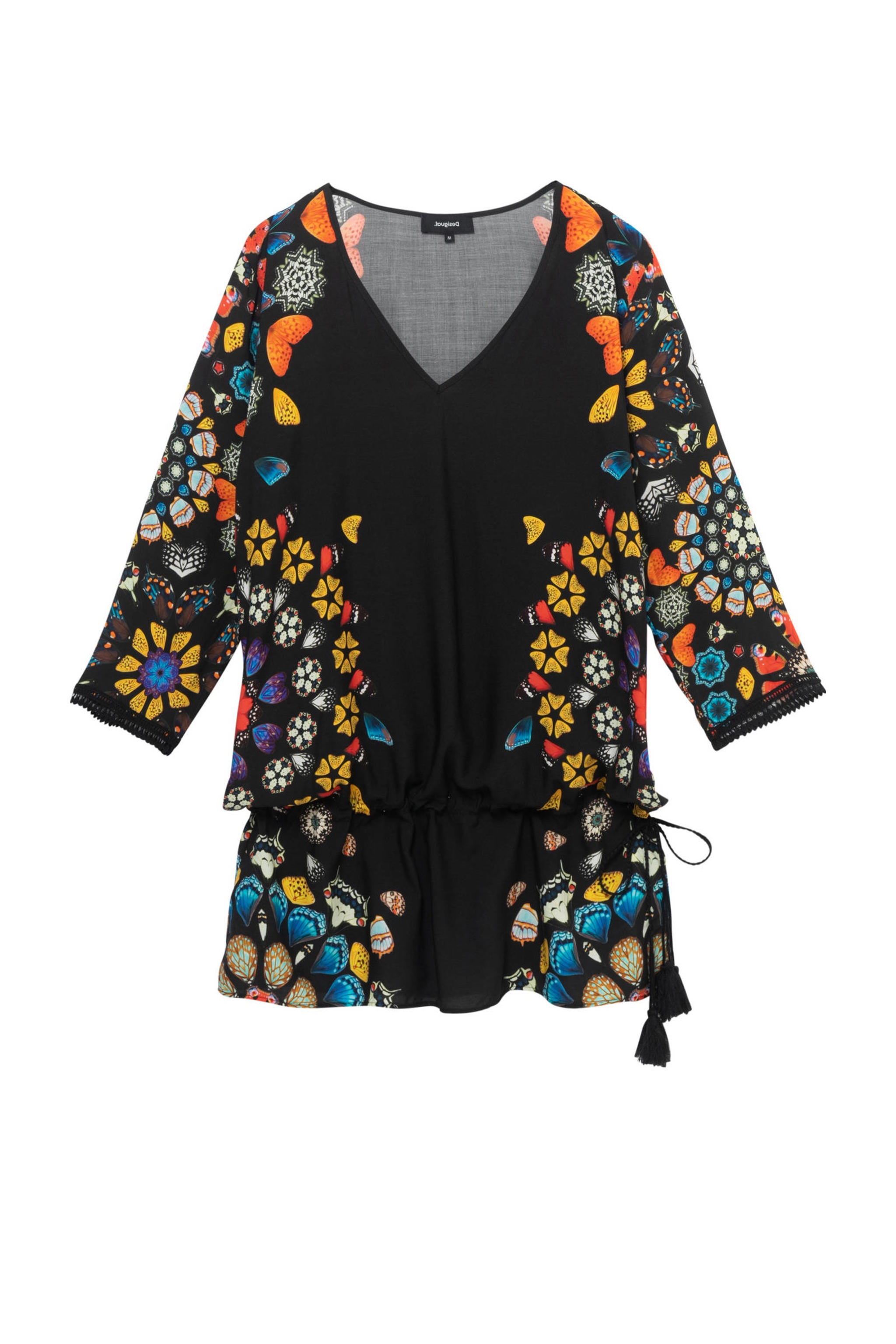 Desigual strandtuniek zwart/multi | wehkamp