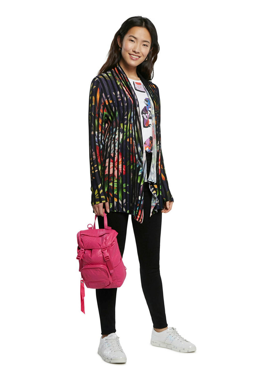 Desigual vest met all over print zwart/multi | wehkamp
