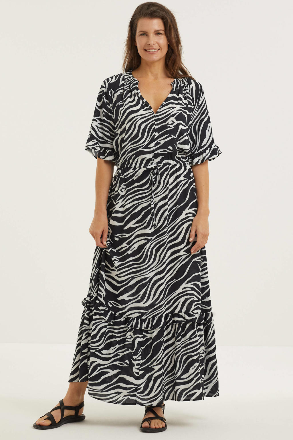 Imagine maxi jurk met zebraprint zwart/wit | wehkamp