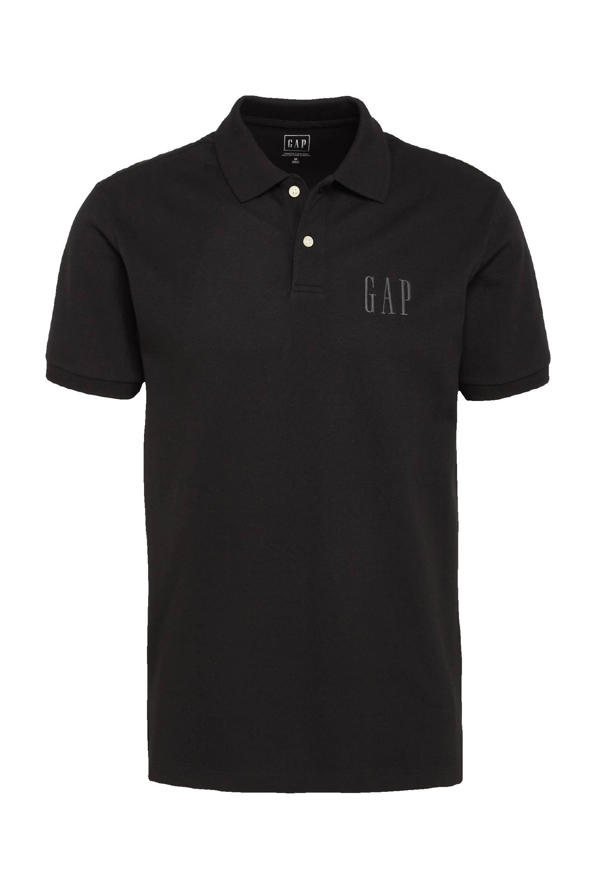 GAP regular fit polo zwart | wehkamp