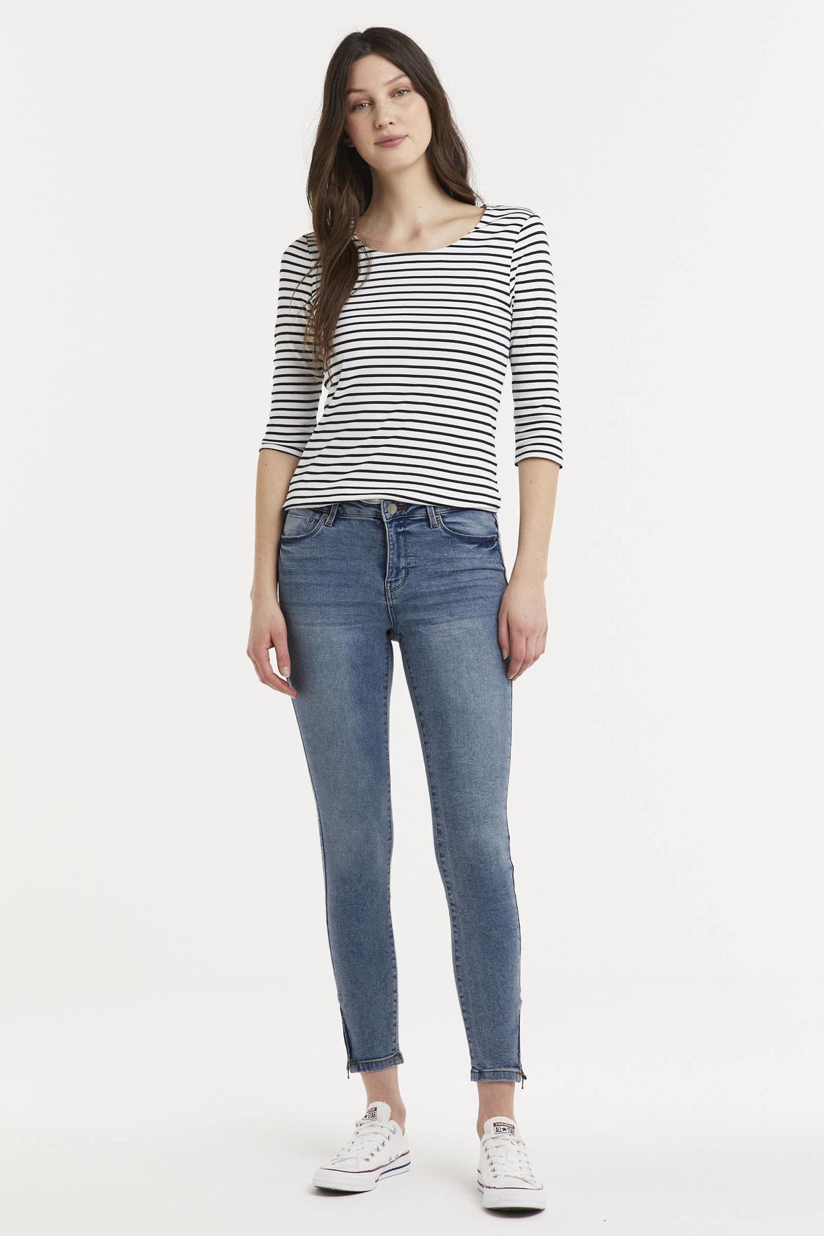 VERO MODA mid waist skinny jeans VMTILDE light blue denim | wehkamp