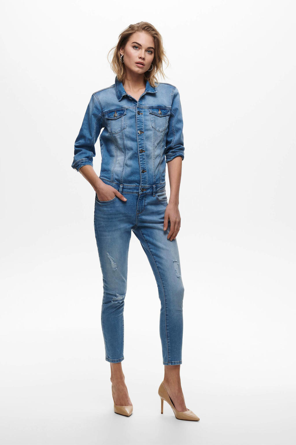 ONLY jumpsuit ONLJULI light blue denim | wehkamp