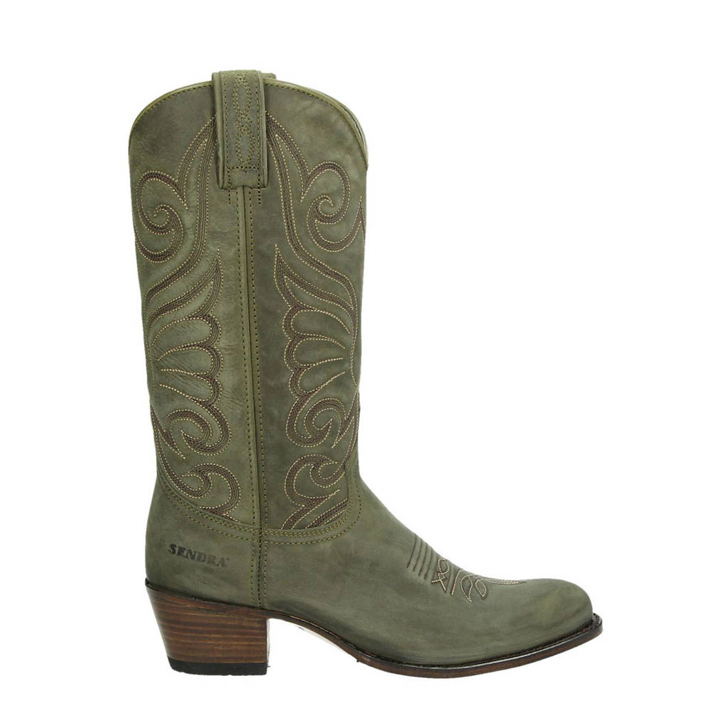 Sendra 11627 Debora leren cowboylaarzen kaki | wehkamp