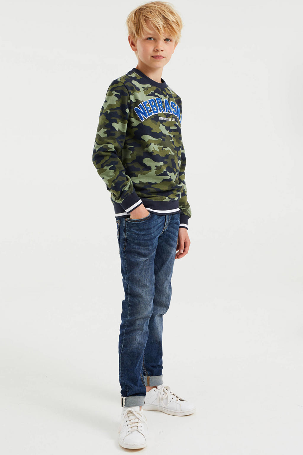 WE Fashion Blue Ridge tapered fit jeans dark blue denim | wehkamp