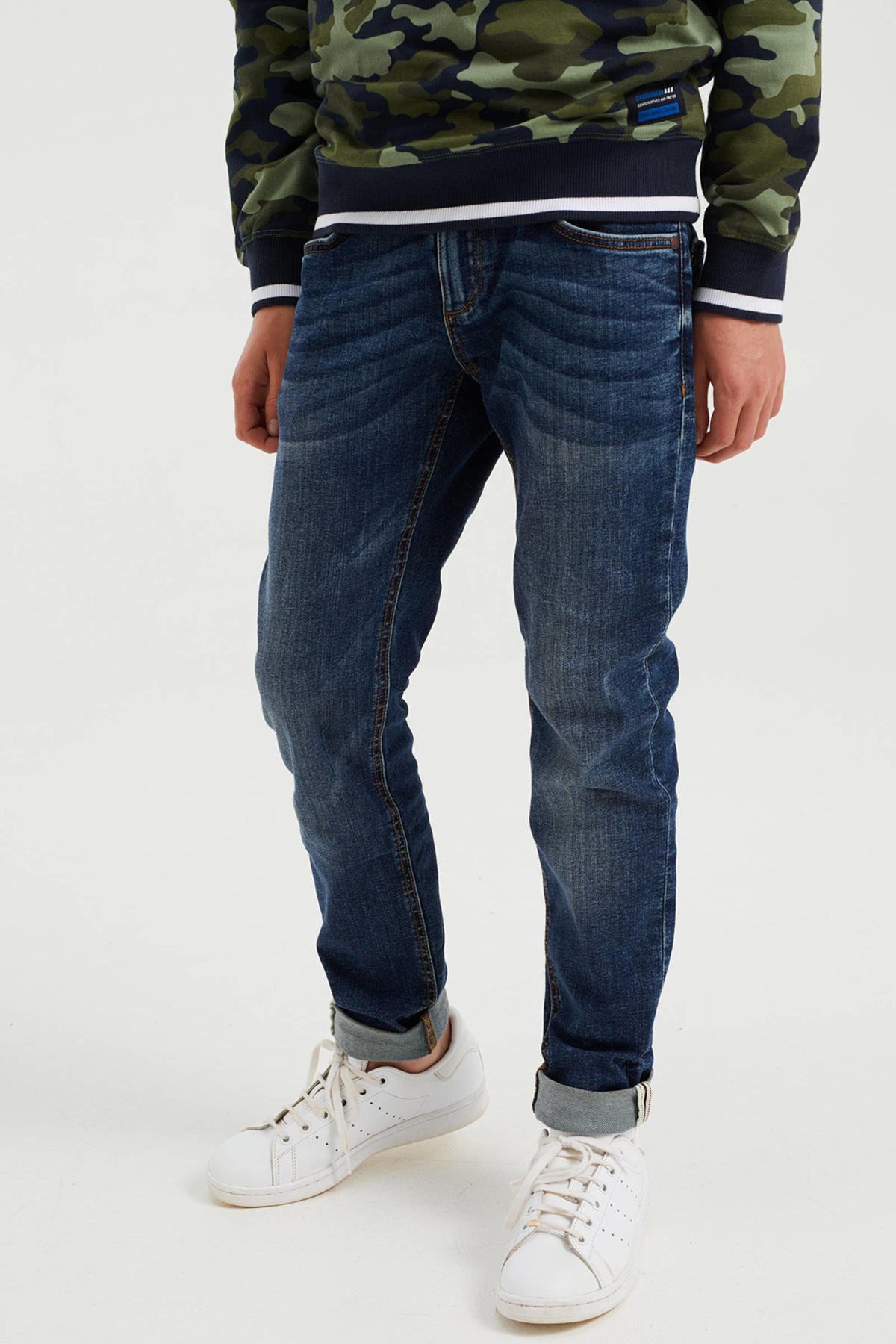 WE Fashion Blue Ridge tapered fit jeans dark blue denim | wehkamp