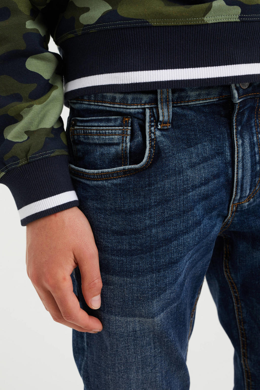 WE Fashion Blue Ridge tapered fit jeans dark blue denim | wehkamp