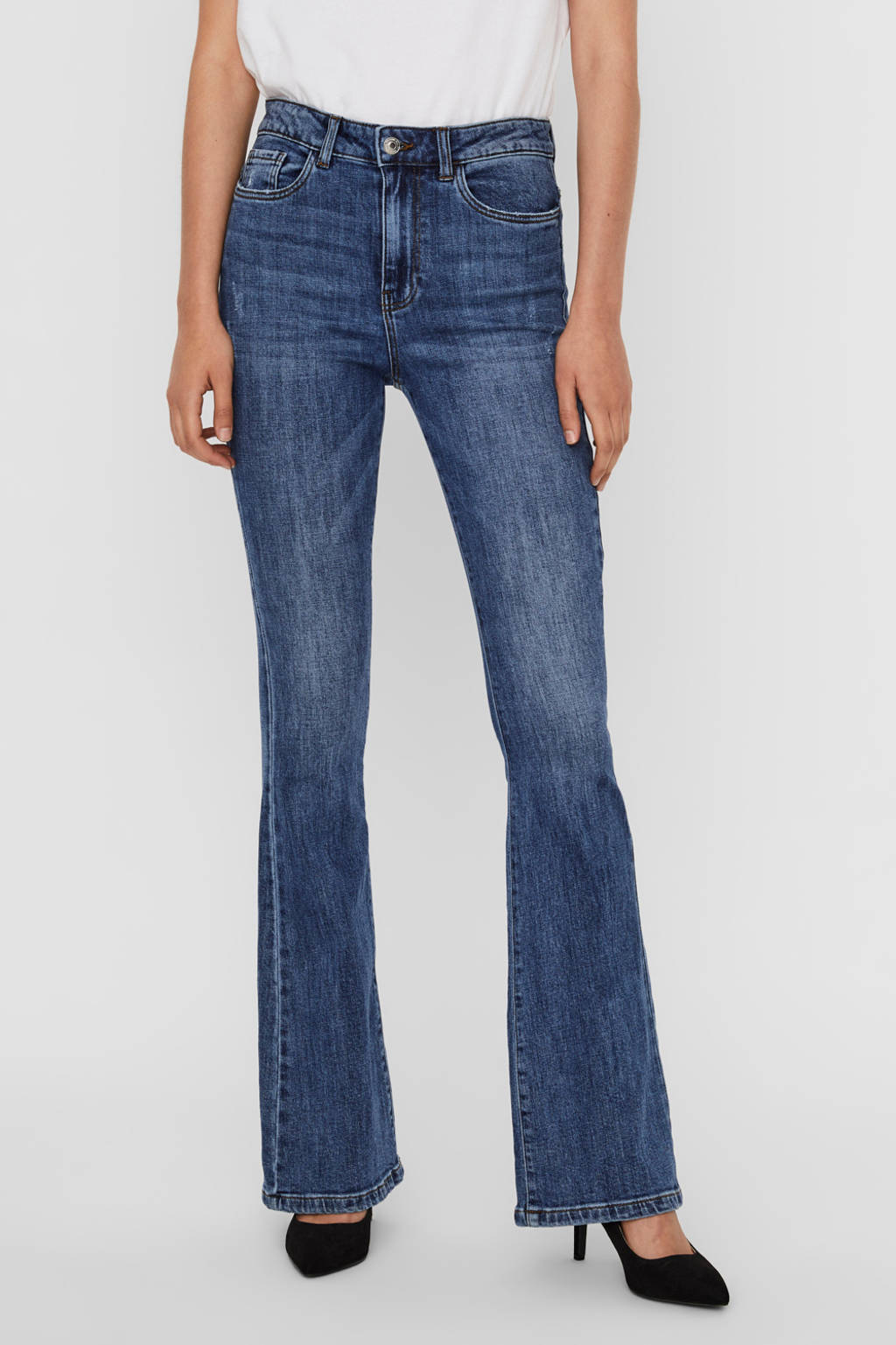 VERO MODA high waist flared jeans VMSIGA medium blue denim | wehkamp