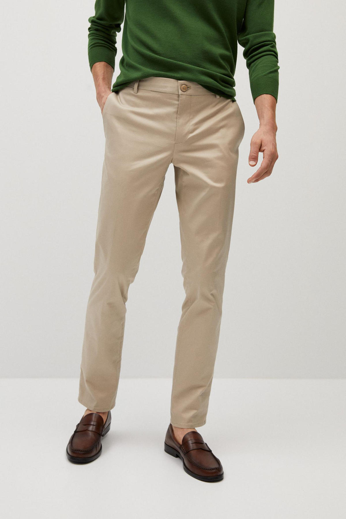 Mango Man slim fit chino lichtbeige | wehkamp