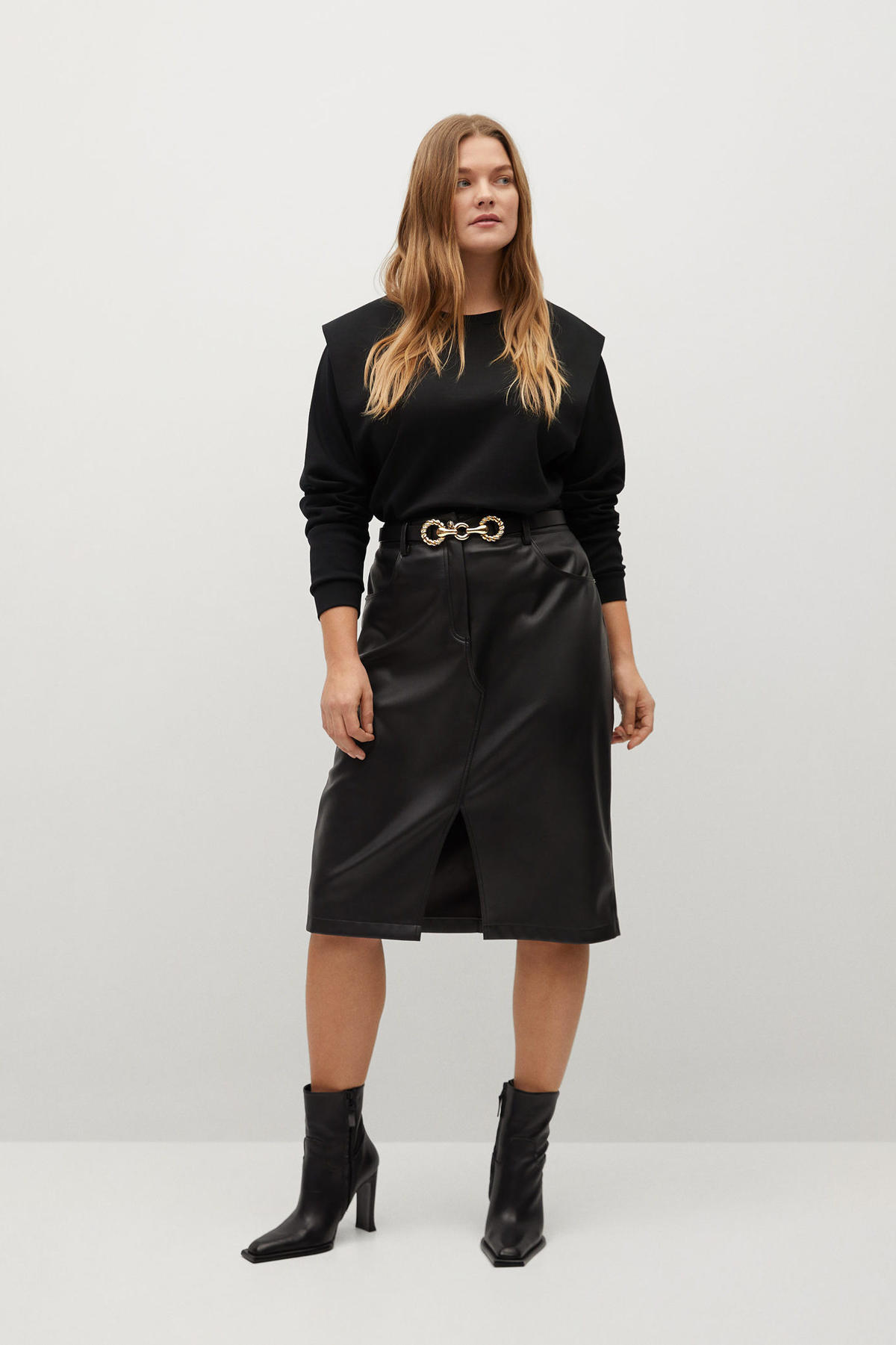 Mango Plus Size sweater zwart | wehkamp