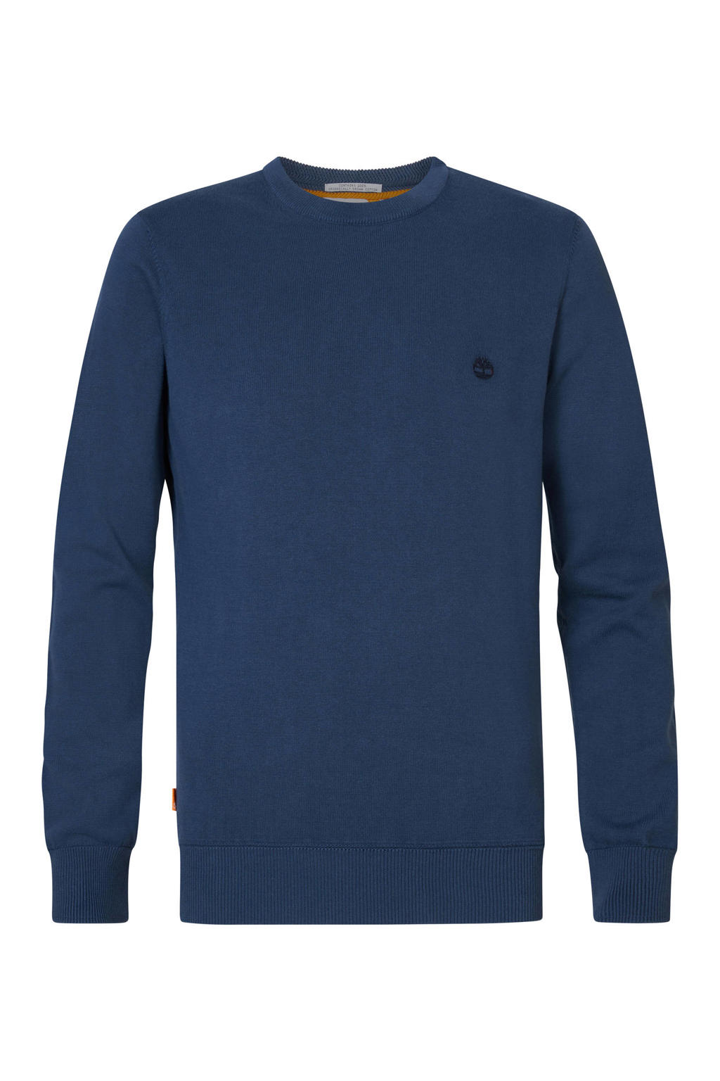 Timberland fijn gebreide pullover van katoen blauw | wehkamp