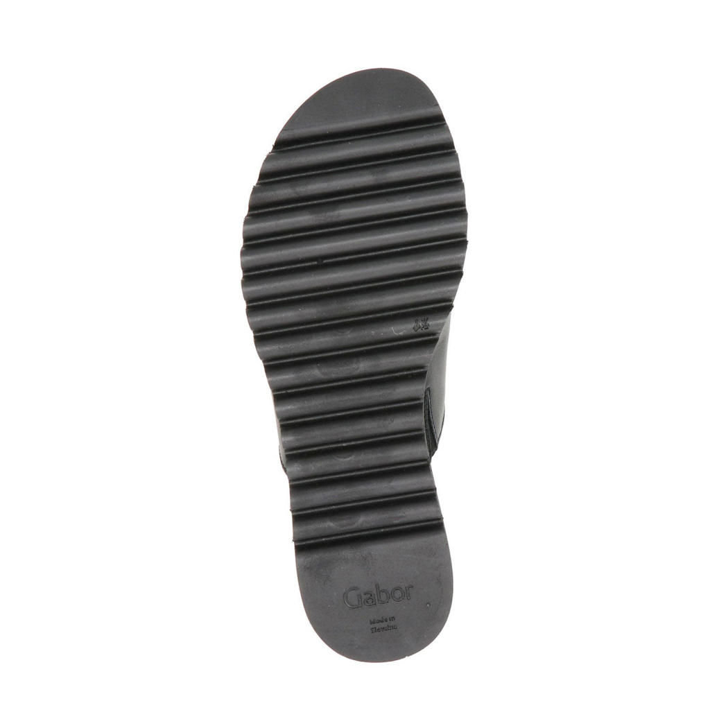 Gabor leren plateau slippers zwart | wehkamp
