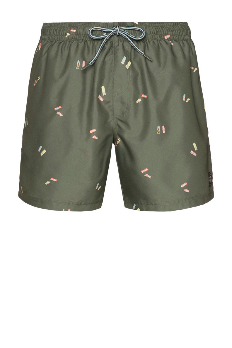 Protest zwemshort Sonic met all over print donkergroen | wehkamp