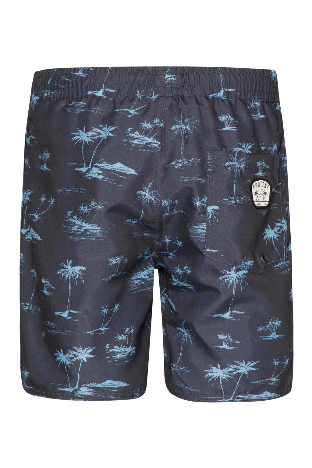 Protest zwemshort Brando met palmboom print donkerblauw | wehkamp