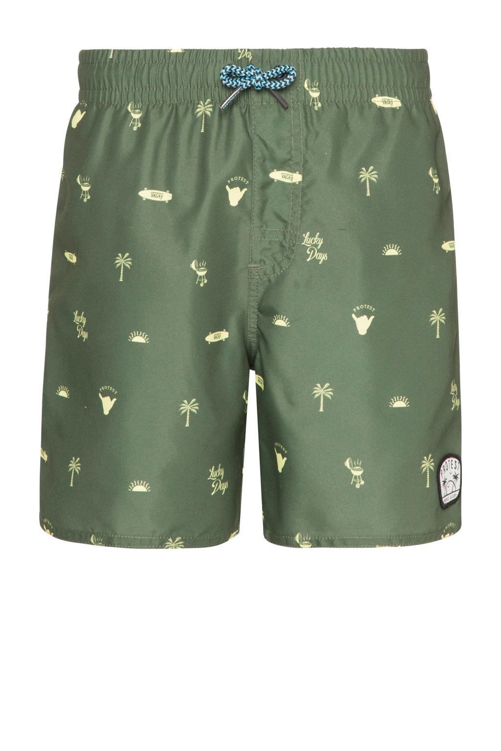 Protest zwemshort Jorn met all over print groen | wehkamp