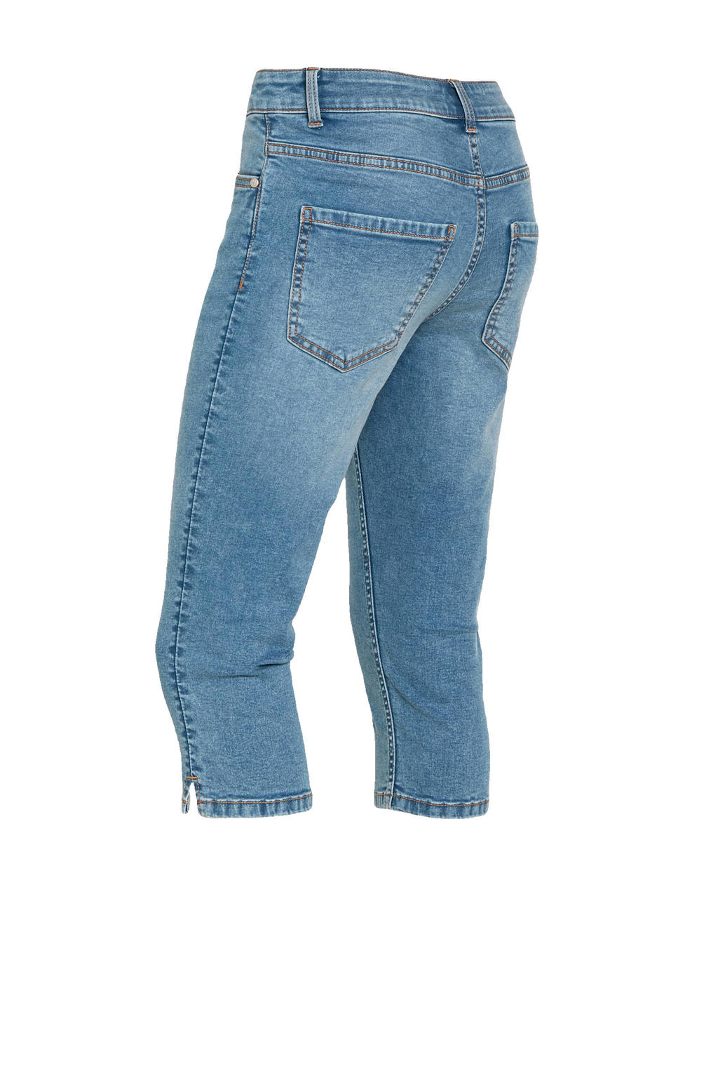 anytime skinny mid rise capri blauw | wehkamp