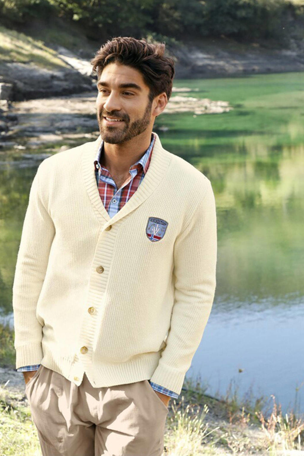 Jan Vanderstorm vest OTTAR met logo Plus Size wit | wehkamp