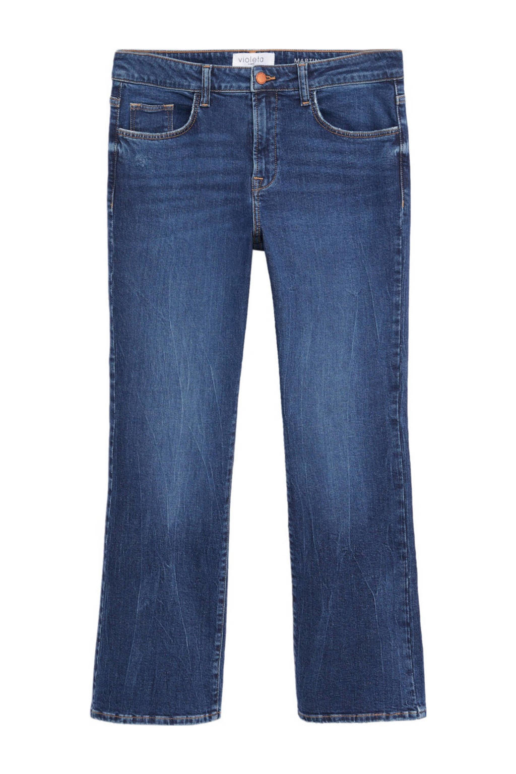 Mango Plus Size cropped bootcut jeans blue | wehkamp