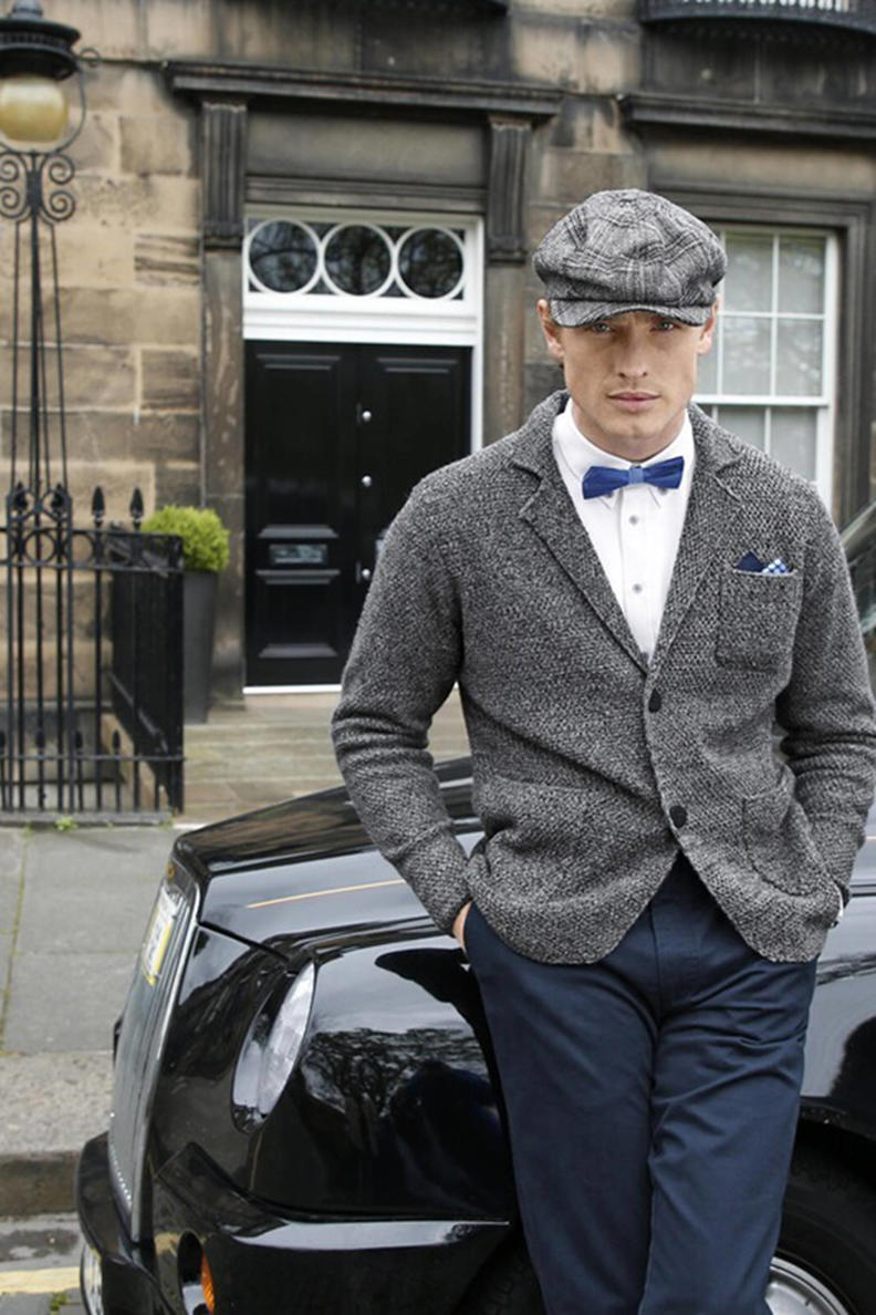 Charles Colby colbert Plus Size Earl James met wol donkergrijs melange | wehkamp