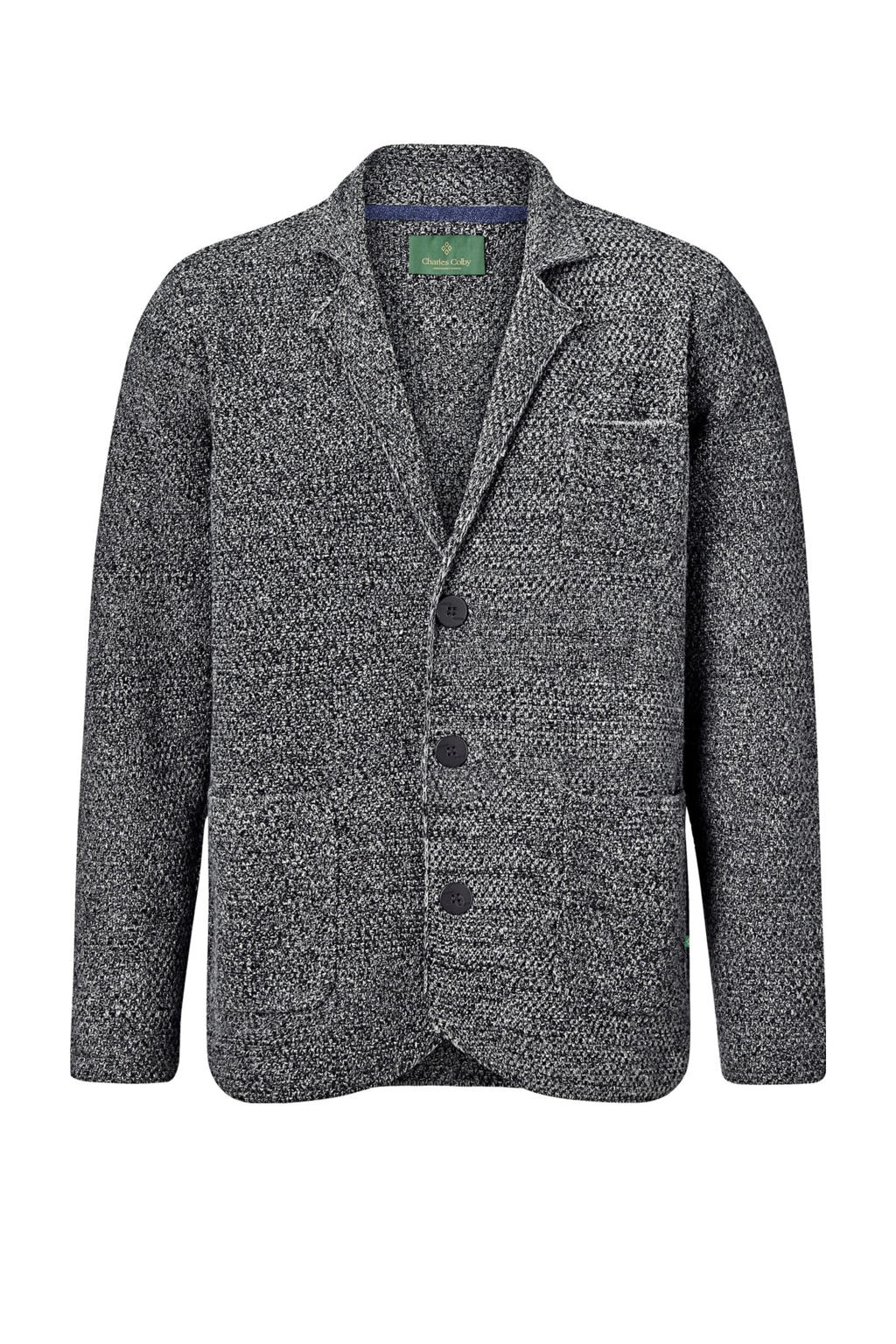 Charles Colby colbert Plus Size Earl James met wol donkergrijs melange | wehkamp