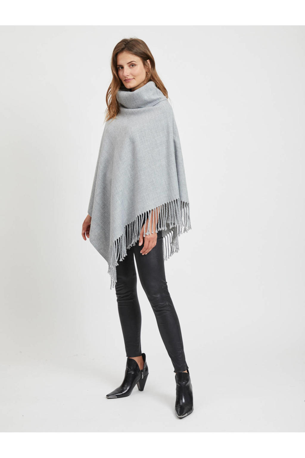 OBJECT wollen poncho Marilyn grijs melange | wehkamp