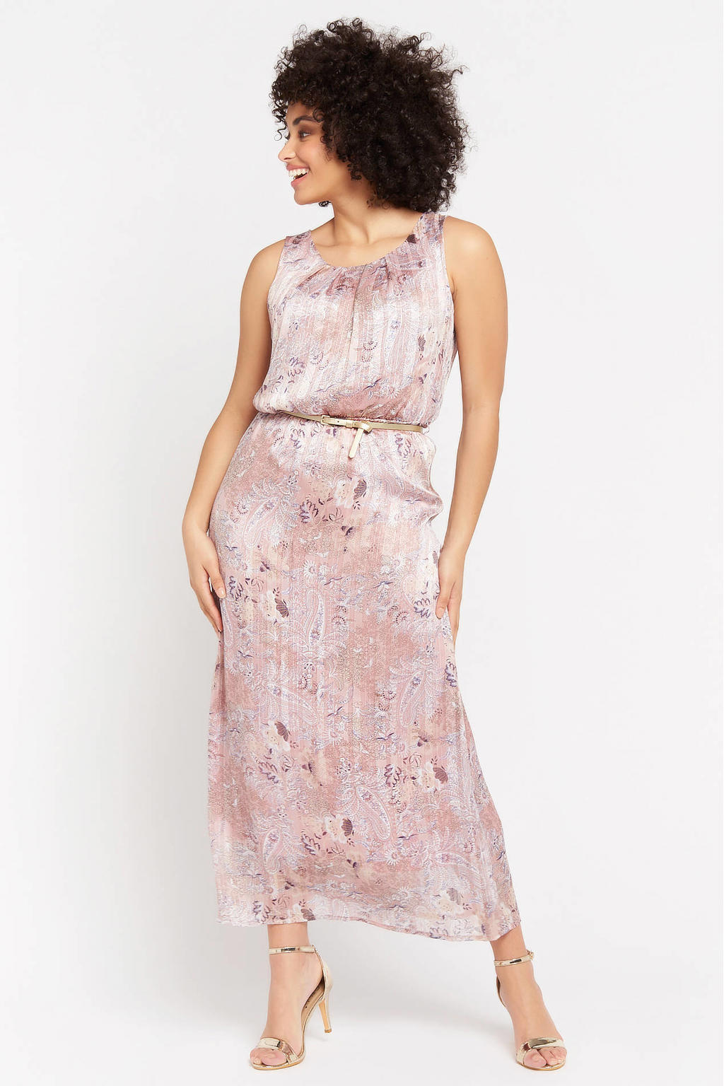 LOLALIZA maxi jurk met paisleyprint roze | wehkamp