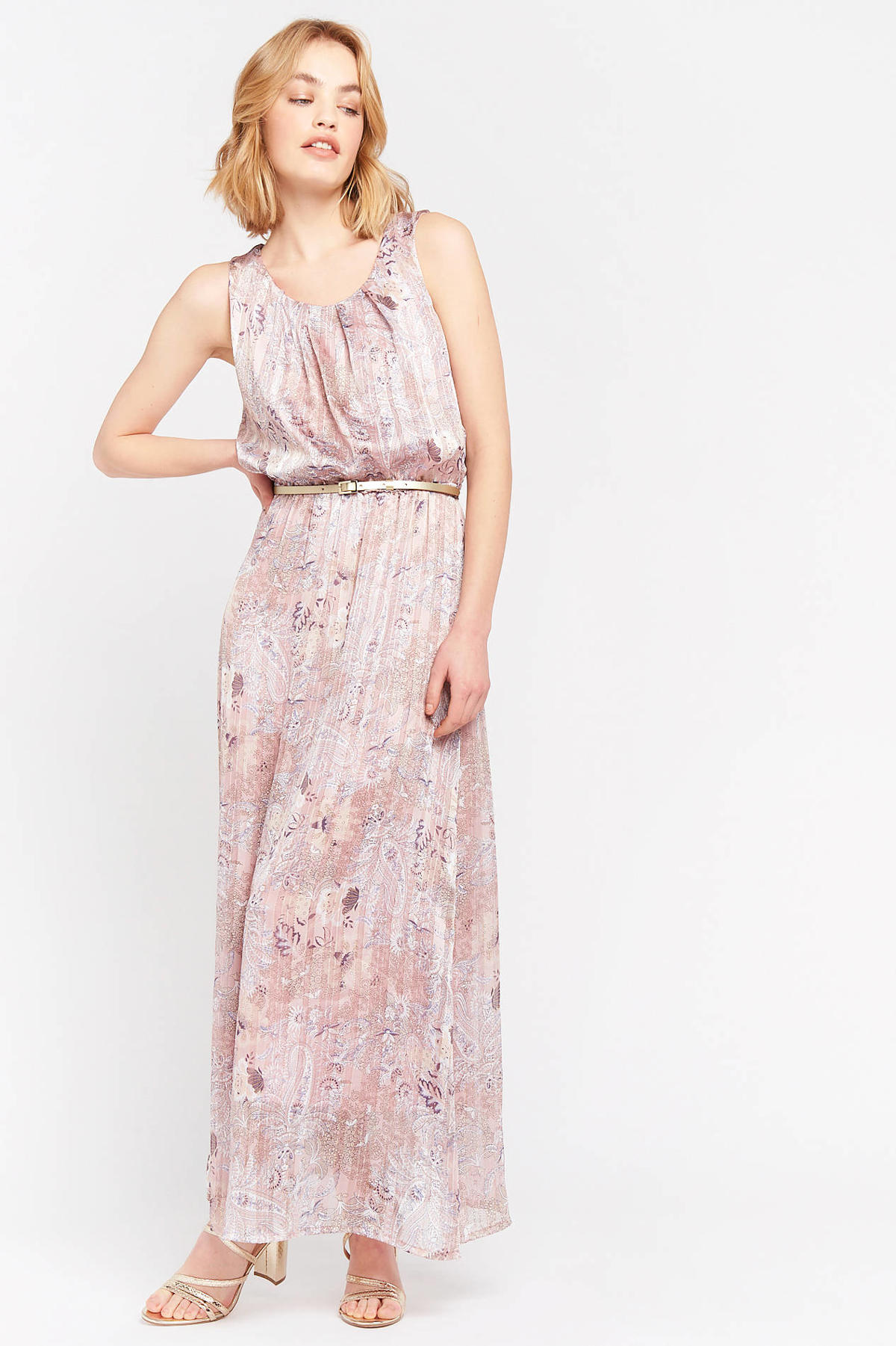 LOLALIZA maxi jurk met paisleyprint roze | wehkamp