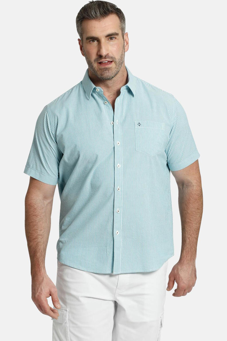 Charles Colby gestreept loose fit overhemd DUKE XERUS Plus Size ...