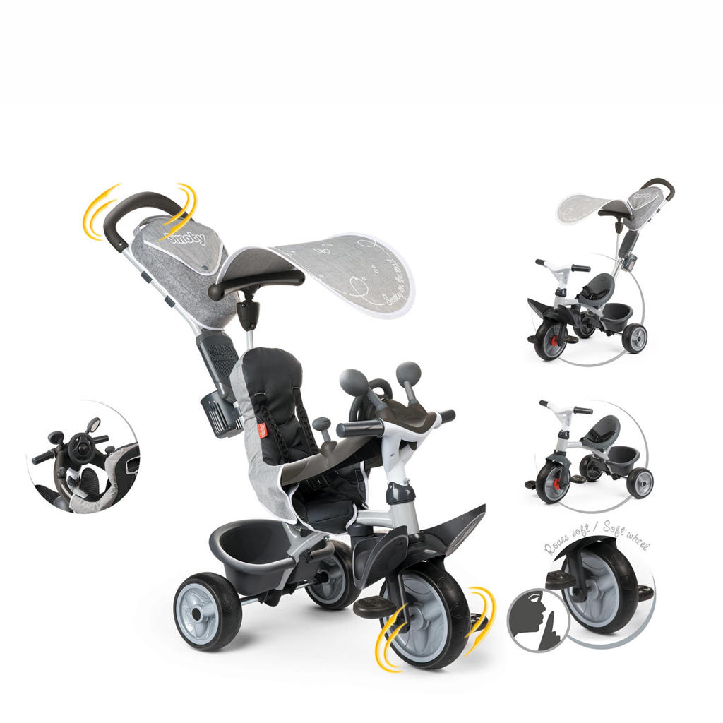 Smoby driewieler Baby Driver Comfort 2 Grijs | wehkamp