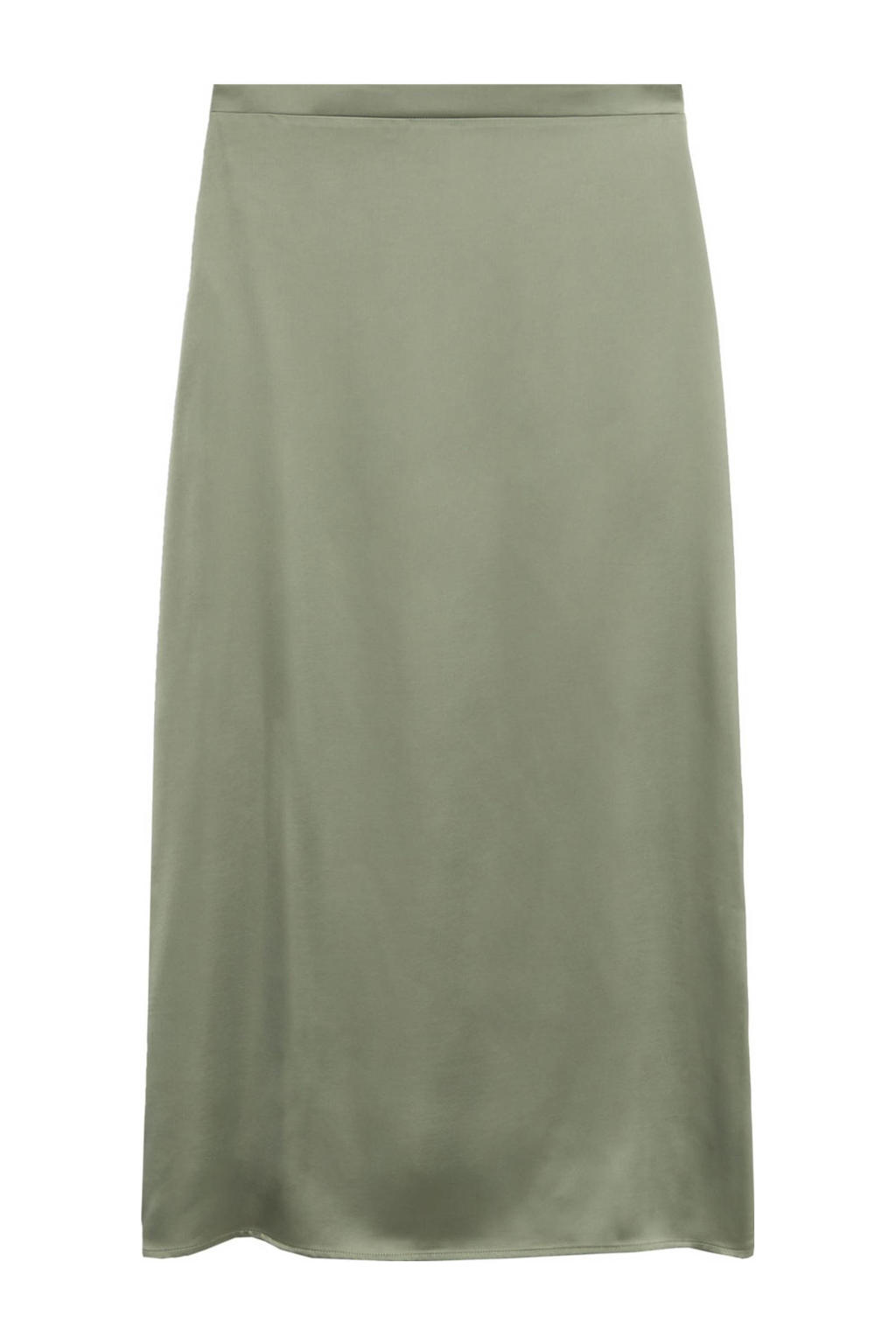 Mango midi rok donkergroen | wehkamp