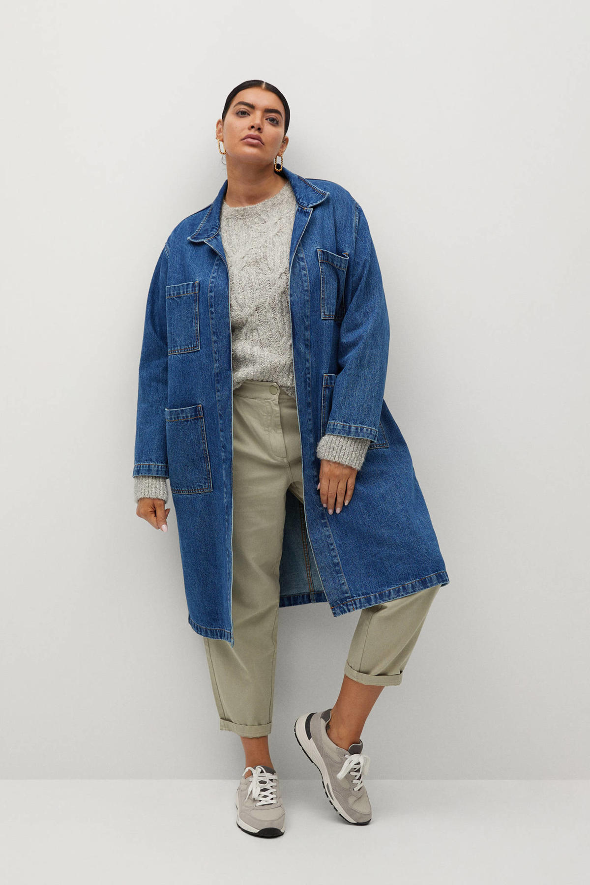 Mango Plus Size spijkerjasje blauw | wehkamp